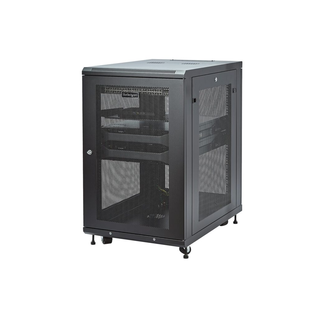 18U Server Rack Cabinet – 4-Post Adjustable Depth (2″ to 30″) Network ...