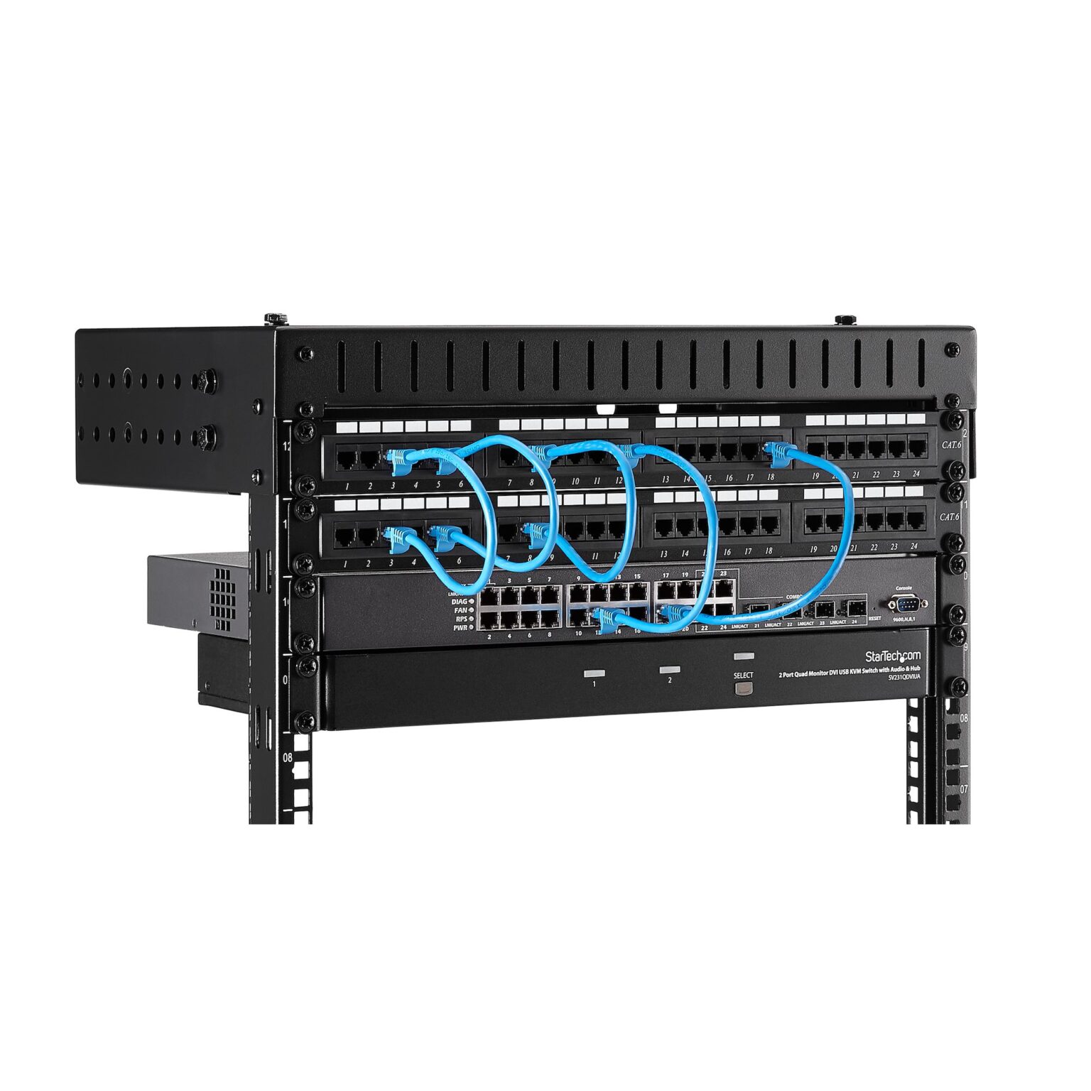 8U 19″ Wall Mount Network Rack – Adjustable Depth 12-20″ 2 Post Open ...