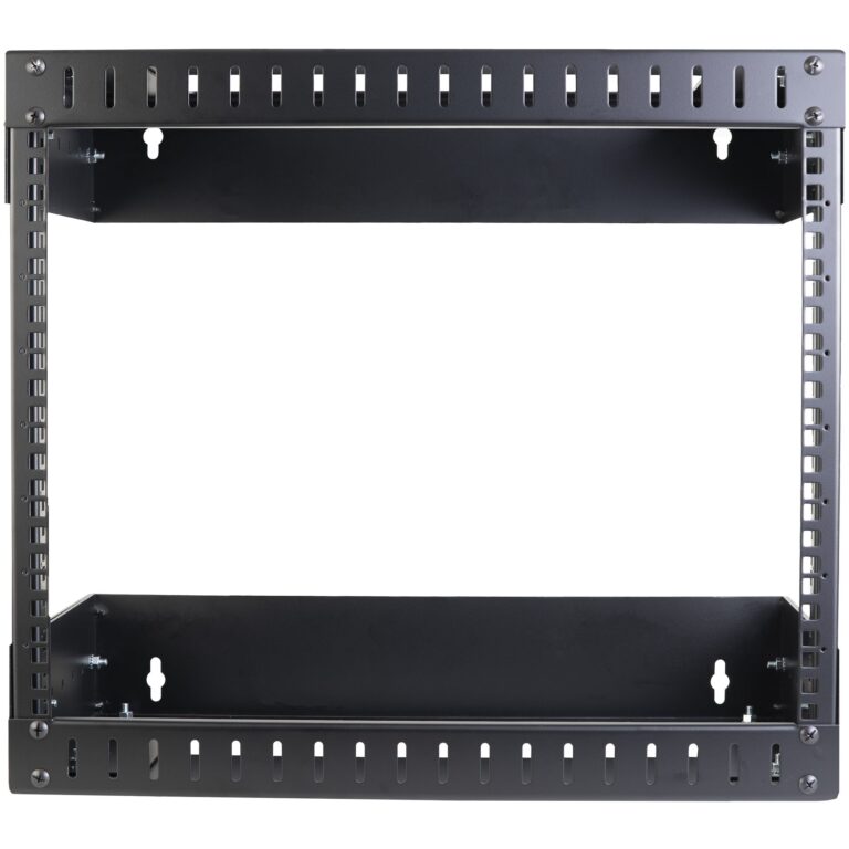 8U 19″ Wall Mount Network Rack – Adjustable Depth 12-20″ 2 Post Open ...